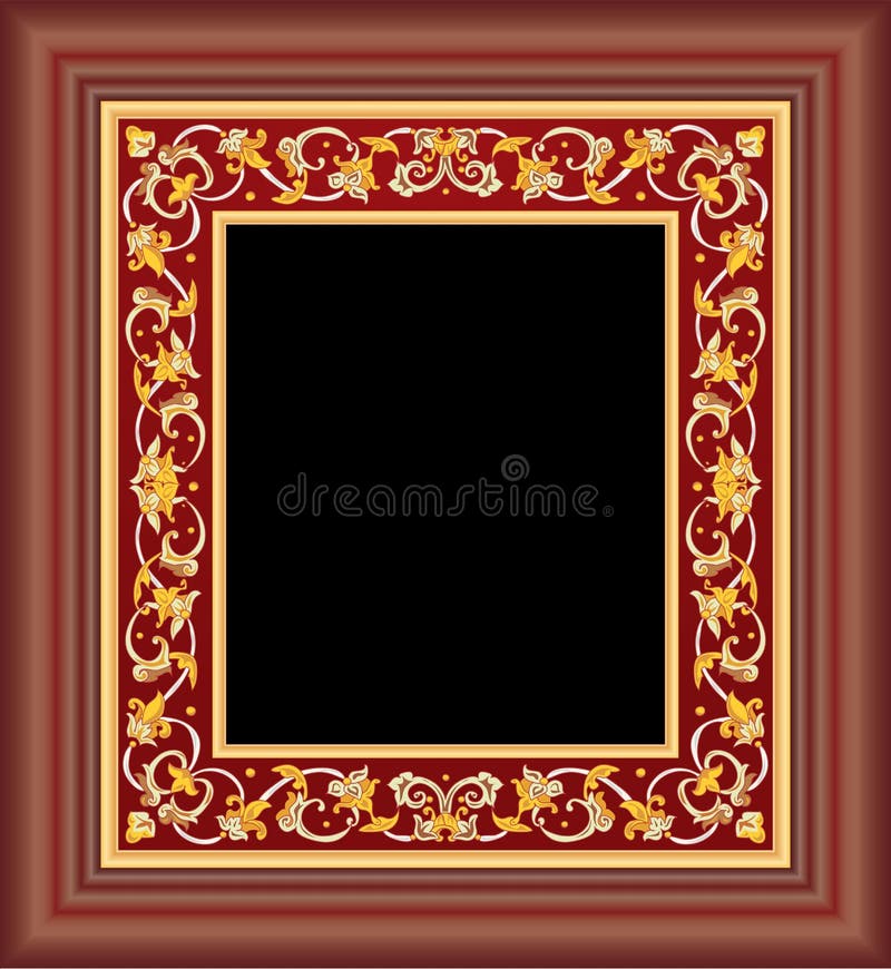 Brown floral frame stock vector. Illustration of ornament - 25310791