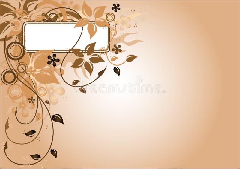 Brown flower frame stock vector. Illustration of scroll - 3349241