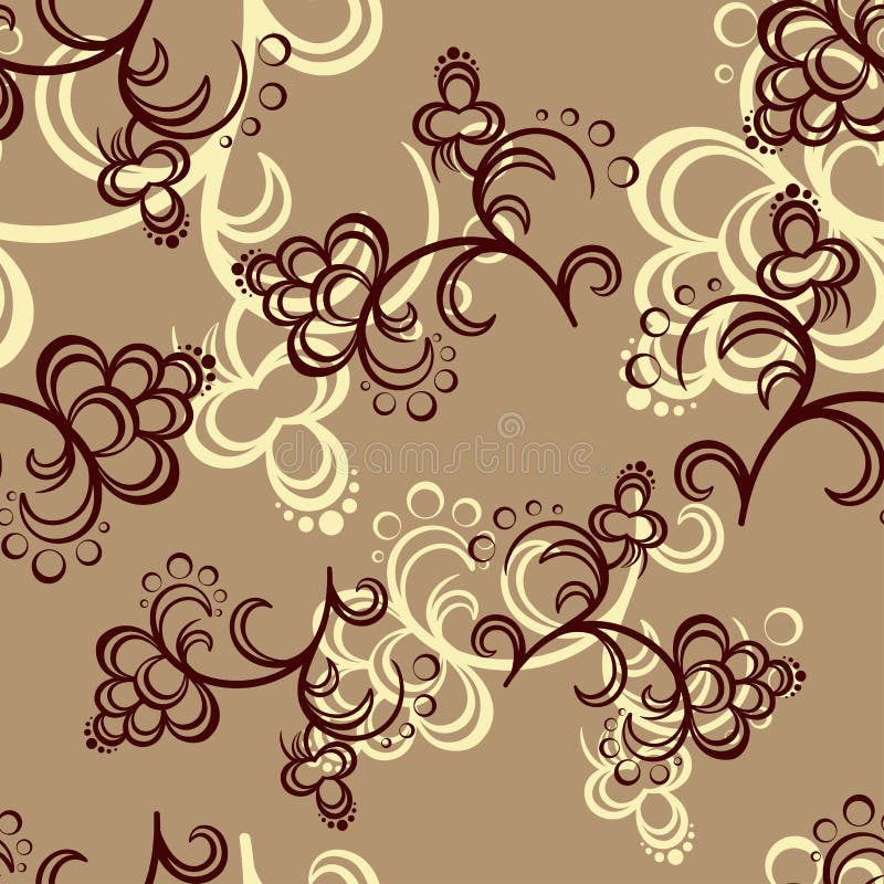 Brown Flower Pattern stock vector. Illustration of ornament - 41218199