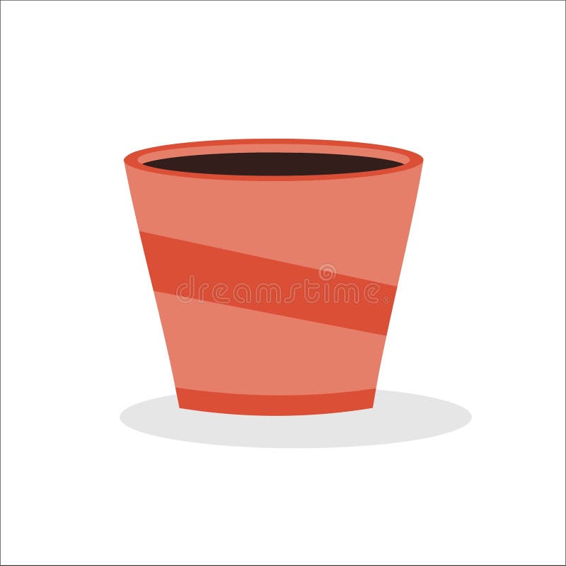 Brown Flower Pot. Vector Illustration. Stock Illustration ...