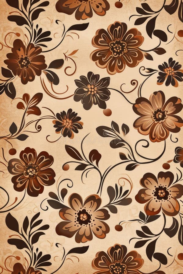 Brown Flower Rug stock illustration. Illustration of vintage - 306688155