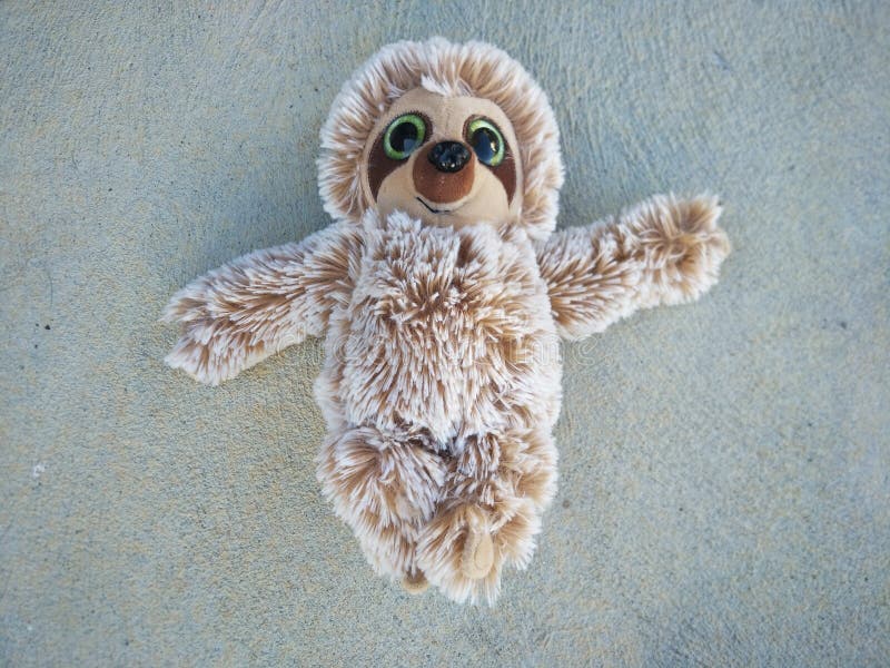 Brown fluffy sloth toy stock image. Image of kids, brown - 222379881