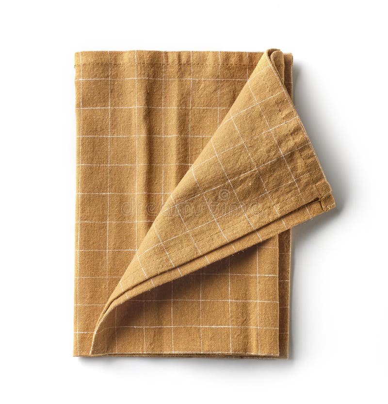 Brown folded cotton napkin stock photo. Image of space - 273642192