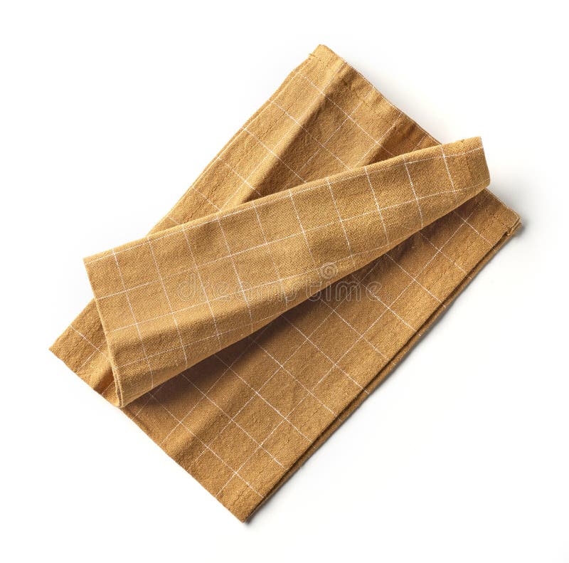 Brown folded cotton napkin stock image. Image of care - 274513211