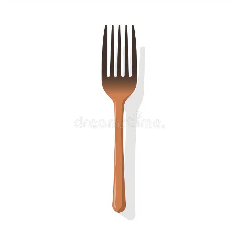Brown Fork Flat Design Illustration on White Background Stock ...