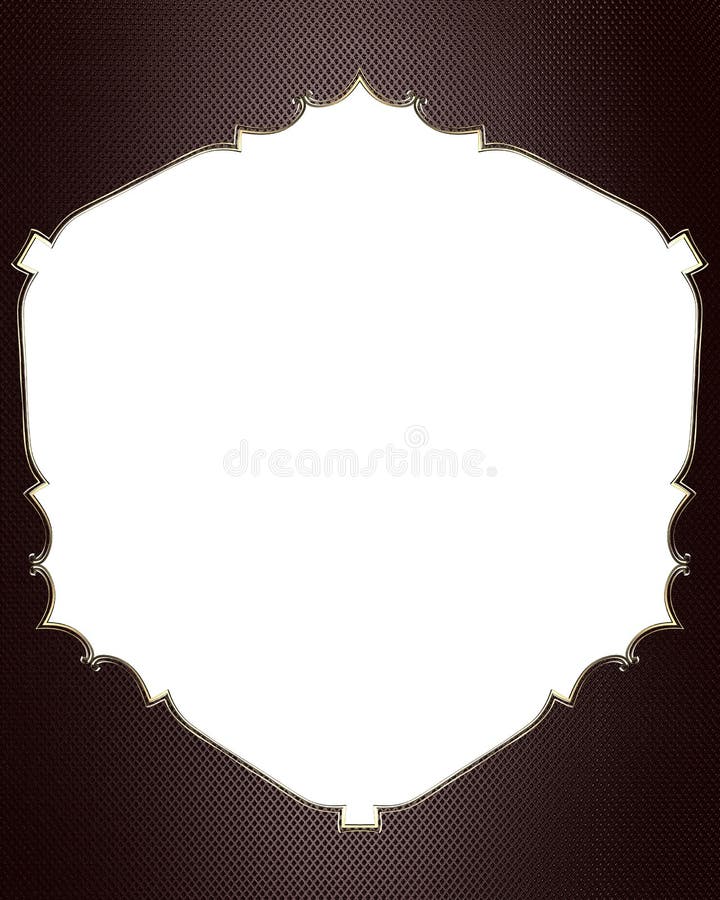 Brown Frame with Golden Platter. Element for Design. Template for ...