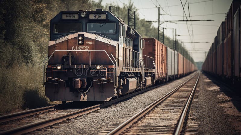 Brown Freight Cargo Train at Railroad during Daytime Stock Photo ...