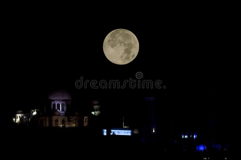 Brown Full Moon at Night stock photo. Image of dream - 272037902