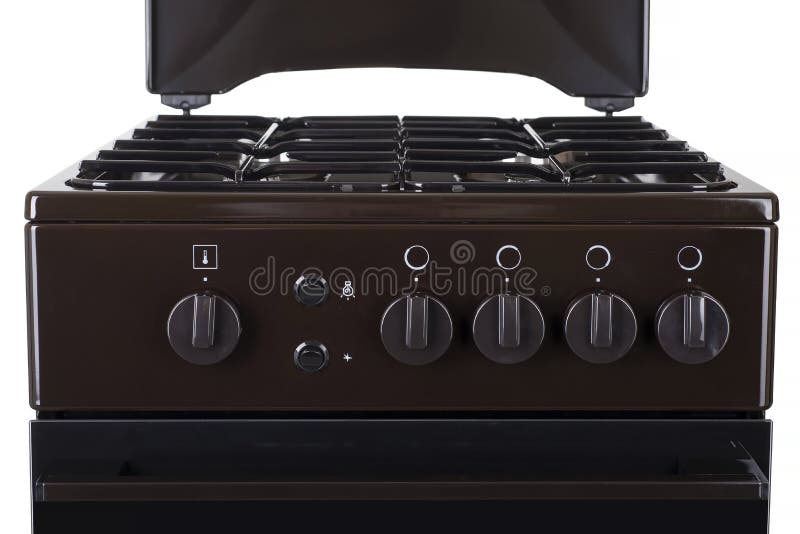 Brown Gas Stove Isolated on a White Background Stock Photo - Image of ...