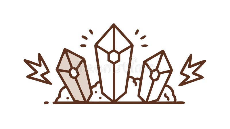 Brown Gemstone Cluster Earth Elements, Vector Design Generative AI ...