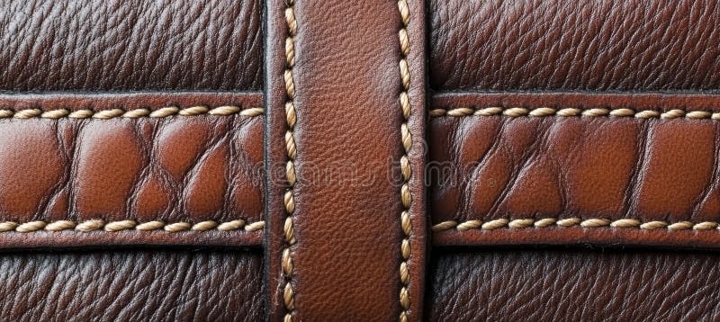 Brown Genuine Leather with Strap Close Up, Elegant Background Texture ...