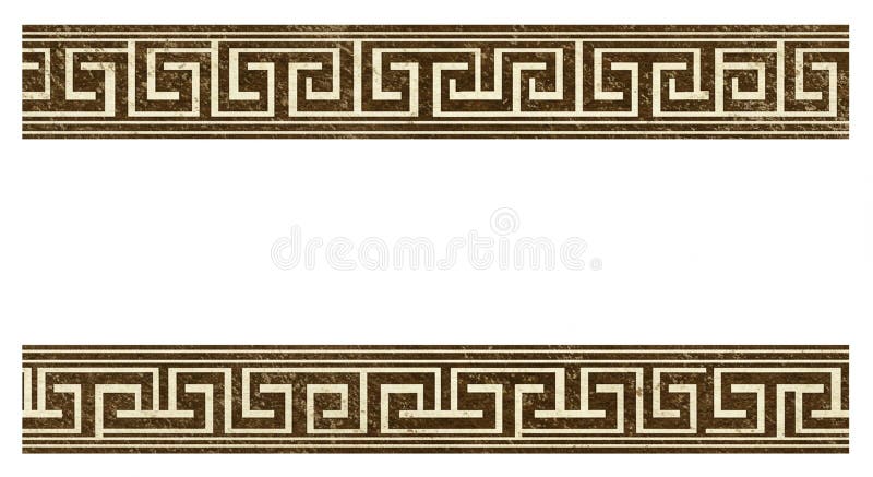 Brown Geometric Greek Key Patterns Form Horizontal Borders at the Top ...