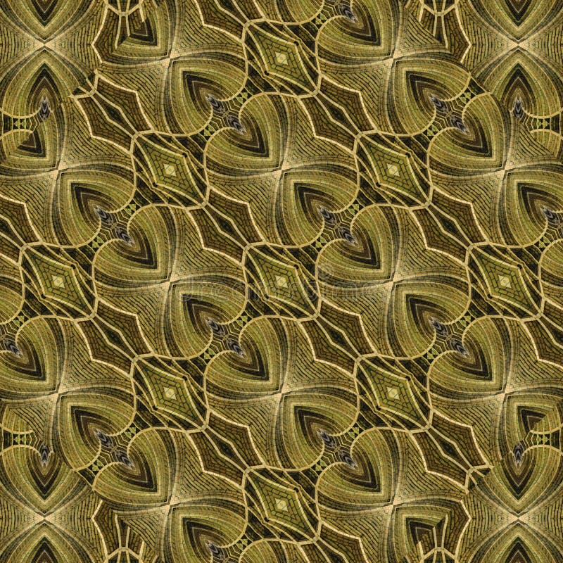 Brown Geometric Ornate Seamless Pattern Mosaic Stock Illustration ...