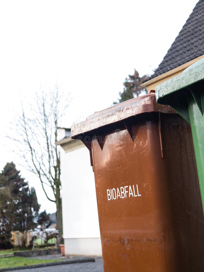 Brown German Garbage Can for Biodegradable Waste Stock Image - Image of ...
