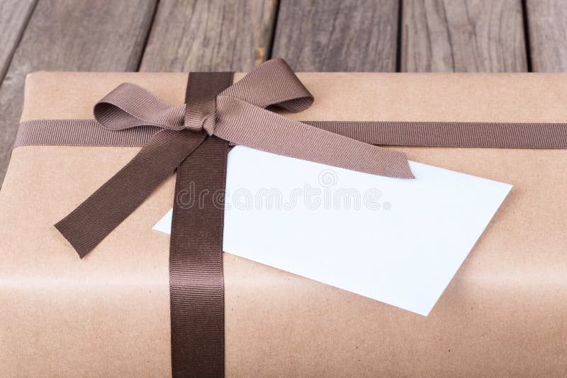 Brown Gift Box Closeup stock photo. Image of blank, event - 50081976