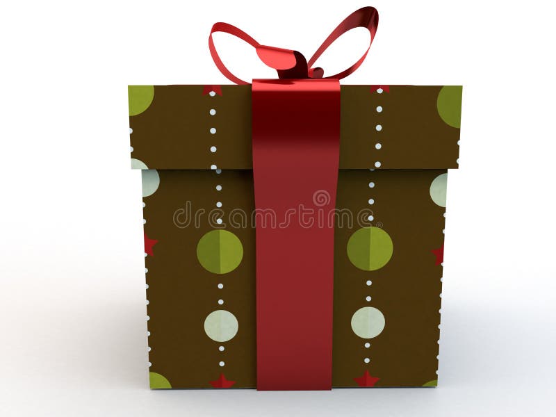 Brown Gift Box with Ribbon Bow 3d Illustration Rendering Stock ...