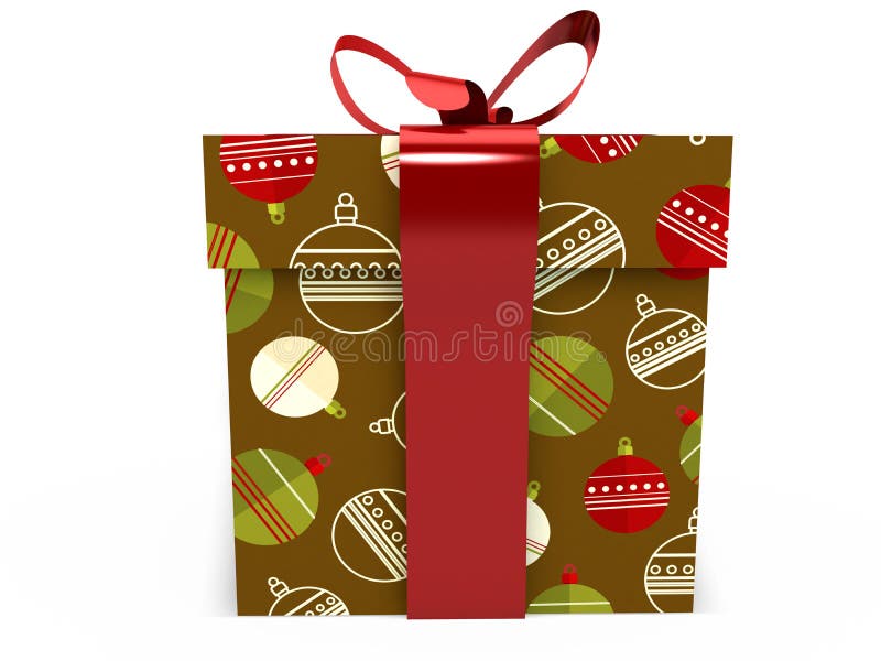 Brown Gift Box with Ribbon Bow 3d Illustration Rendering Stock ...