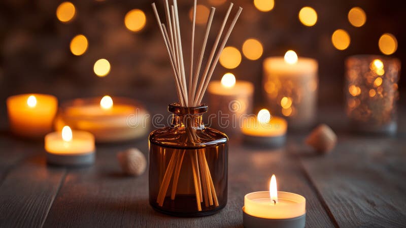 Aromatherapy Diffuser on Table with Warm Sunlight in Cozy Room, AI ...