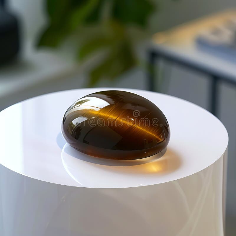 A Brown Glass Ball on Top of a White Pedestal Stock Photo - Image of ...