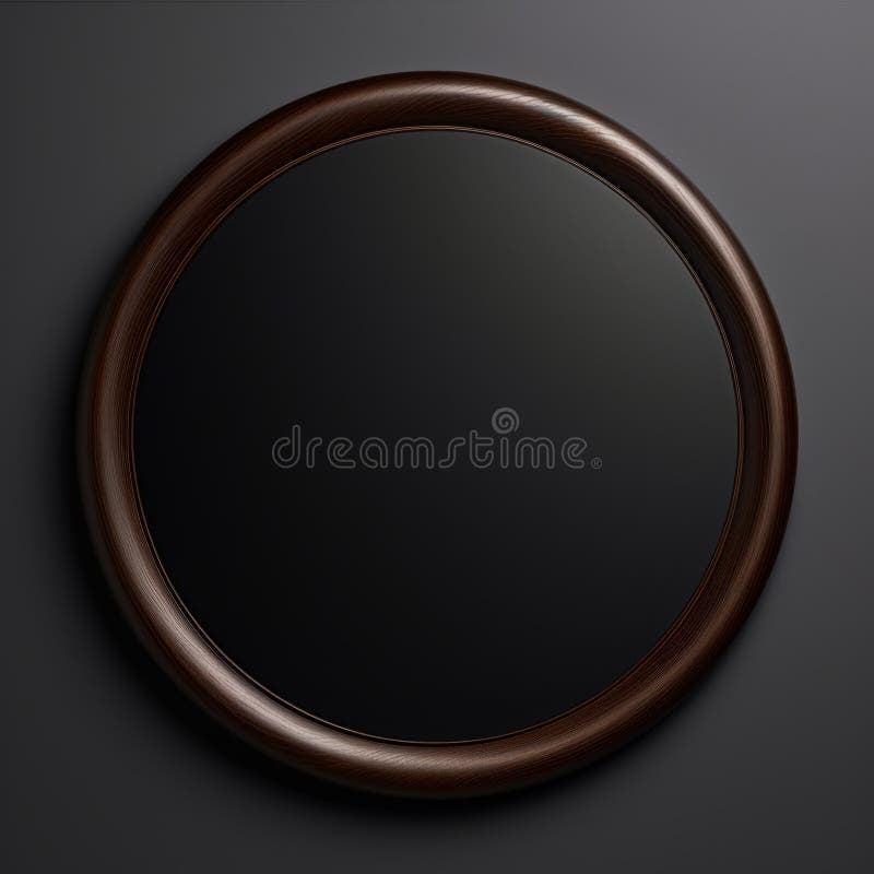 Brown Glossy Surface Minimalistic Round Picture Frame. Stock ...