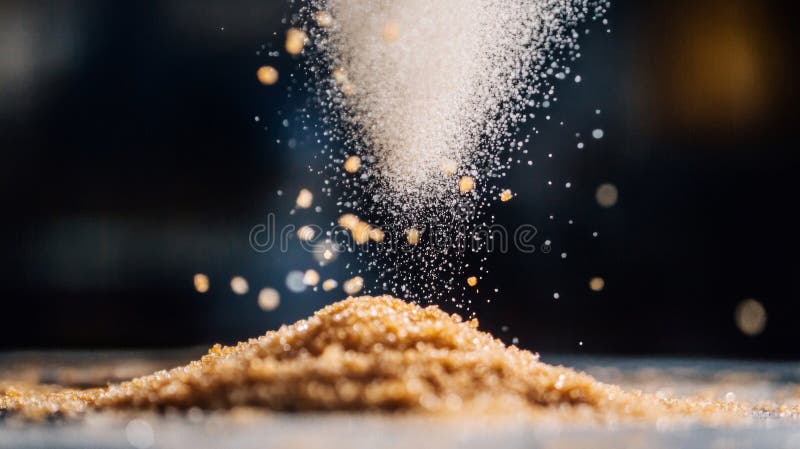 Brown Grain Powder Sprinkling on Dark Background Stock Illustration ...