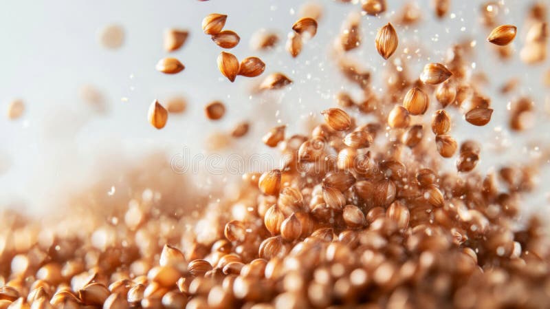 Brown Grains Falling on Light Background Stock Illustration ...