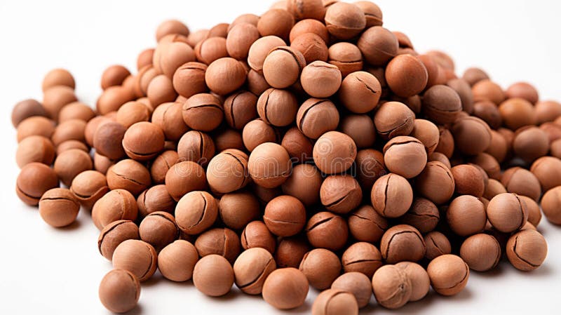 Brown Gram Pulse Seeds of Husked Isolated on White Background Stock ...