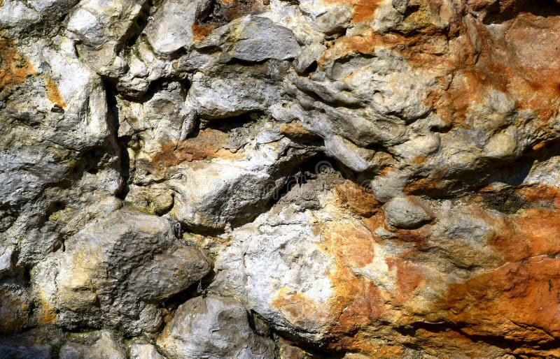 Brown and Gray Stone Detail with Rustic Rough Layered Split Surface and ...