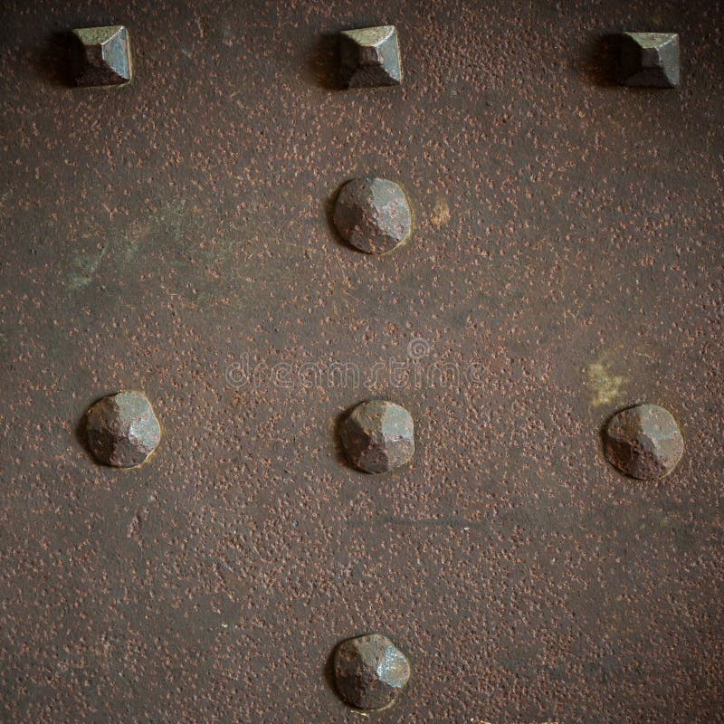 Rivet Heads in Rusted Steel Stock Image - Image of hammered, iron: 2346009