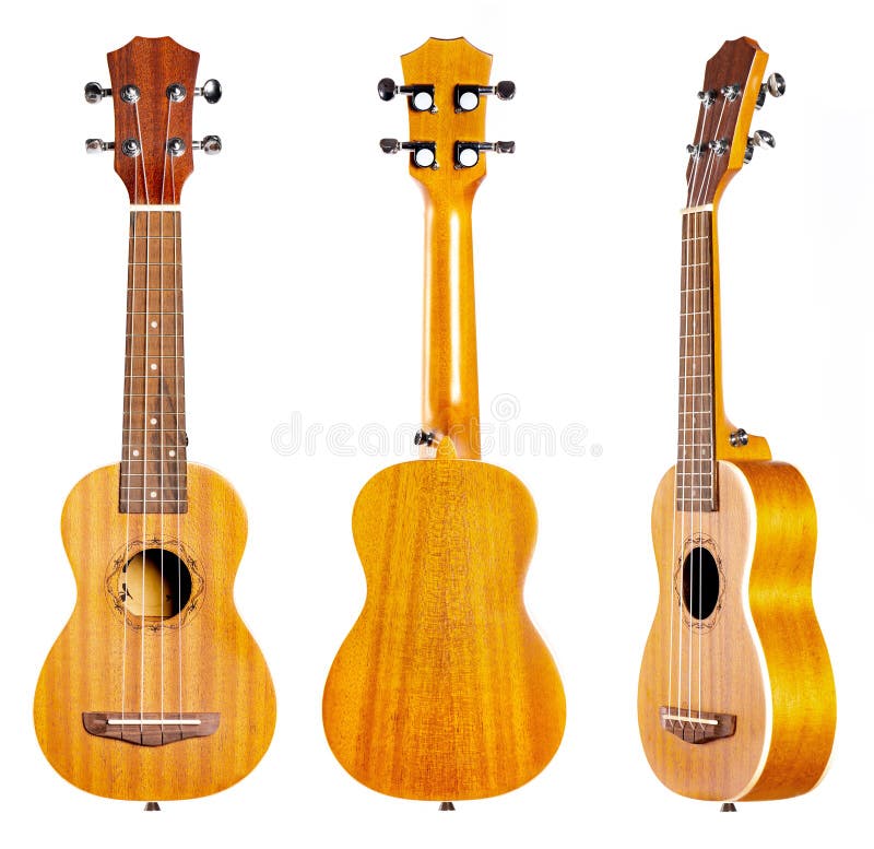 Brown Guitar Ukulele Front View Silouette Close Up Stock Photo - Image ...