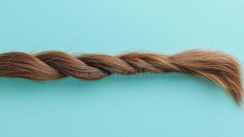 Brown Hair Strand Twisted on Light Teal Background Stock Illustration ...