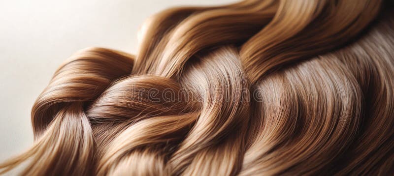 Brown Hair Texture Forming Wavy Strands Background Stock Image - Image ...