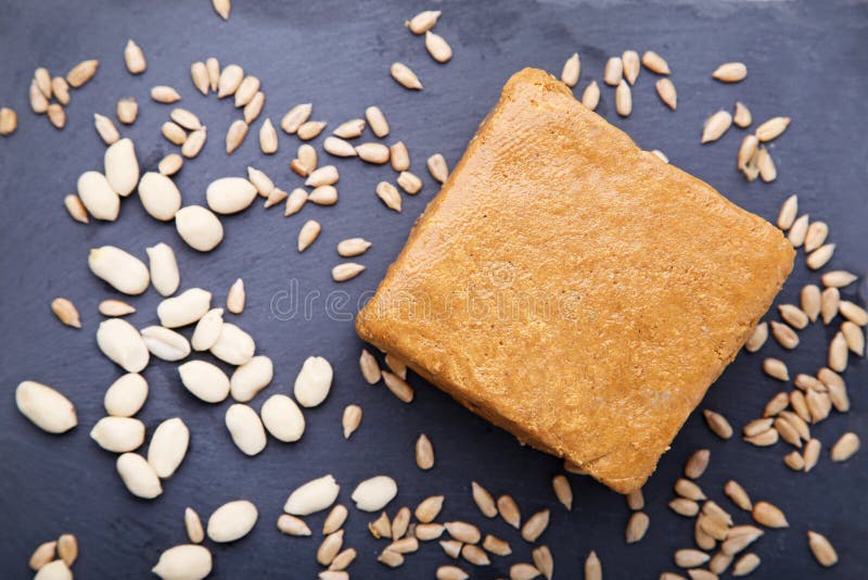 Brown halva stock image. Image of halva, peeled, cutting - 101126647