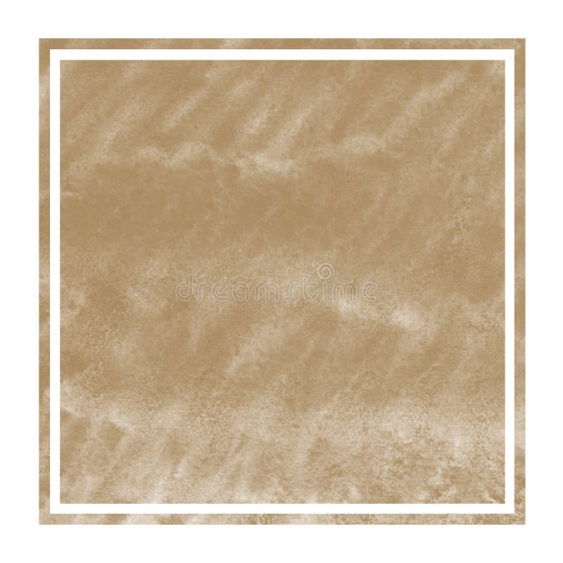 Brown Hand Drawn Watercolor Rectangular Frame Background Texture with ...