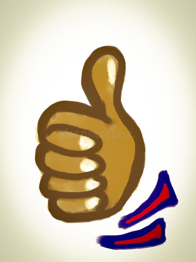 Brown Hand Thumbs Up Illustration Stock Illustration - Illustration of ...