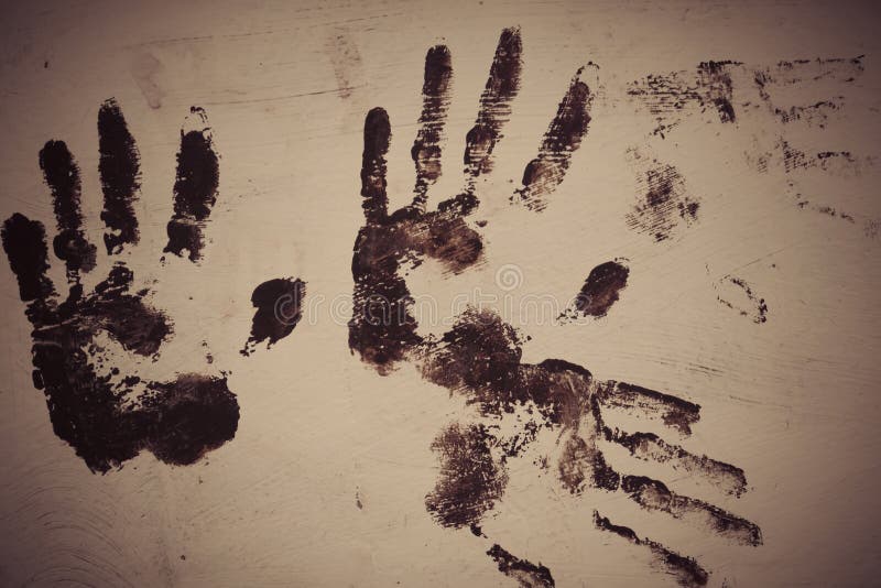 Brown Handprint en blanco foto de archivo. Imagen de pista - 94545210