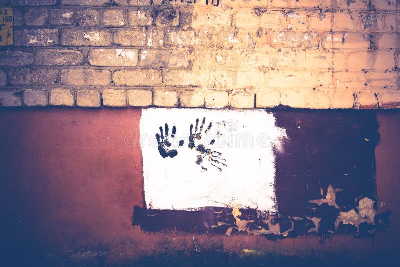 Brown Handprint on White stock image. Image of stain - 94545117