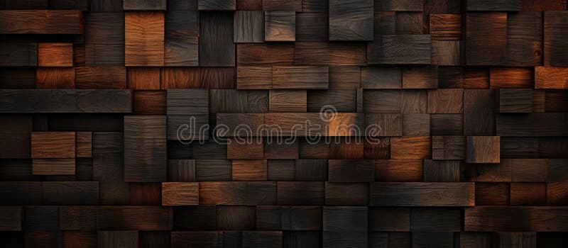 Brown Hardwood Wall with Rectangular Brickwork Pattern Stock Photo ...