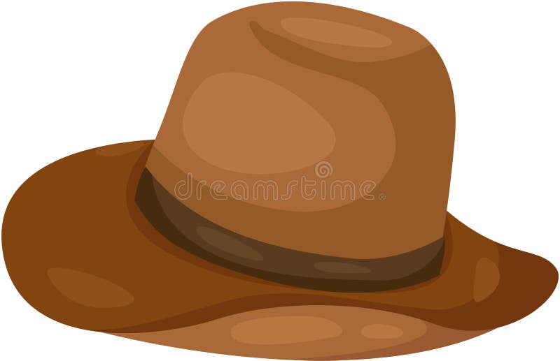 Brown hat stock vector. Illustration of stylish, vector - 51324432