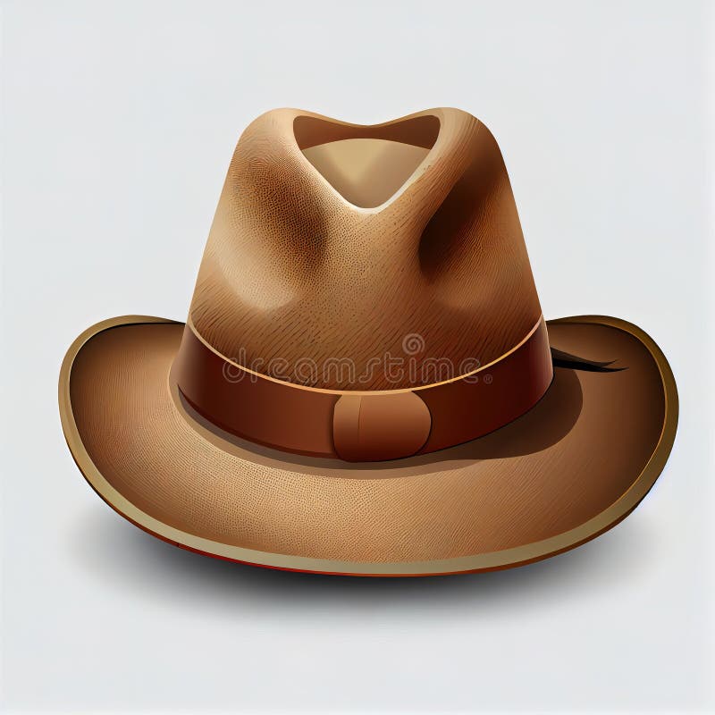 A Brown Hat with a Brown Ribbon Around the Brim and a Brown Band Around ...