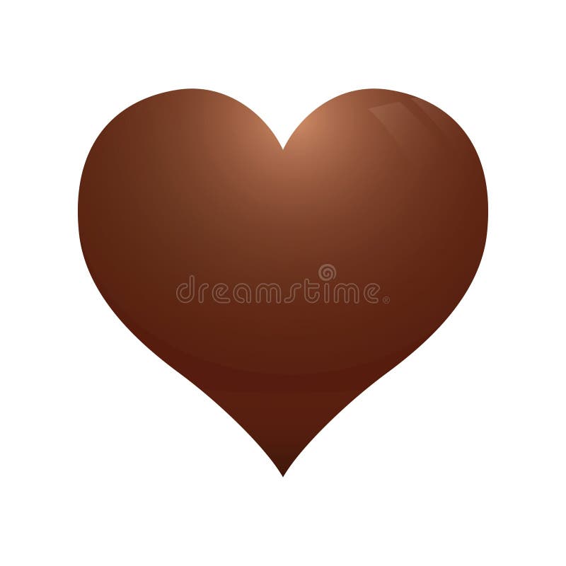 Brown Heart Shape on White. Stock Image - Image of heart, sign: 177709211