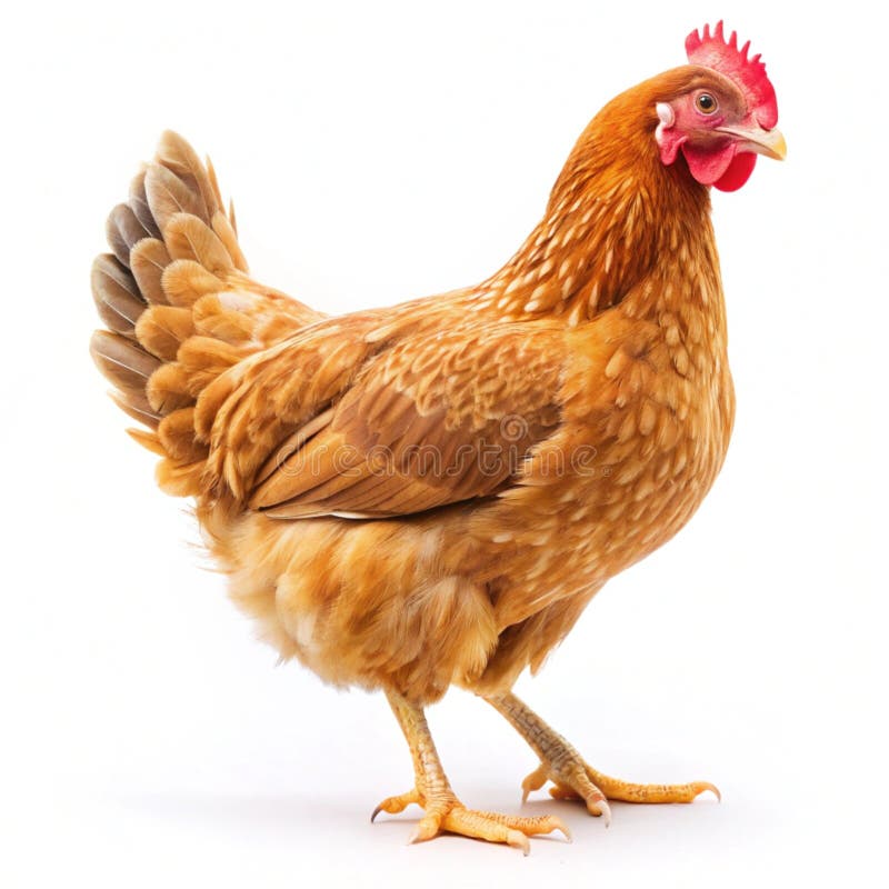 Brown Hen Walking Front View Isolated Stock Illustration - Illustration ...
