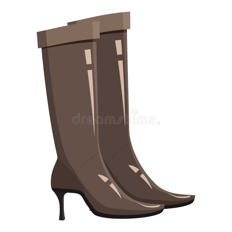 Brown High Heel Fashion Boot Icon, Cartoon Style Stock Vector ...