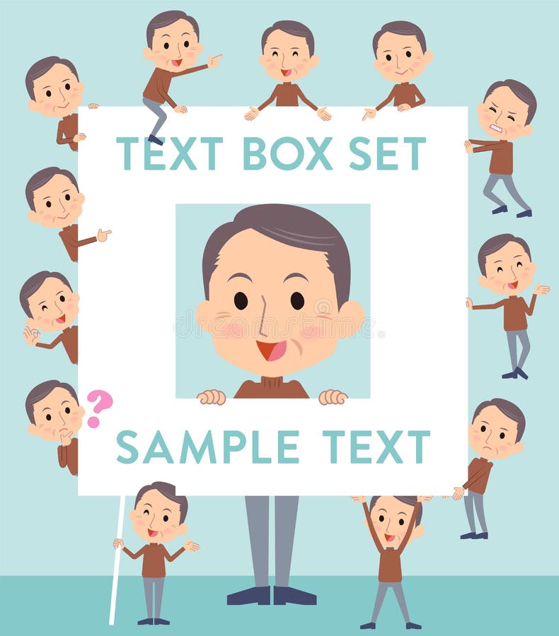 Brown High Neck Middle Aged Man Text Box Stock Vector - Illustration of ...
