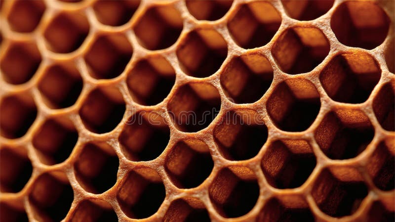 Brown Honeycomb Cells Geometric Pattern Close Up Texture Stock Image ...