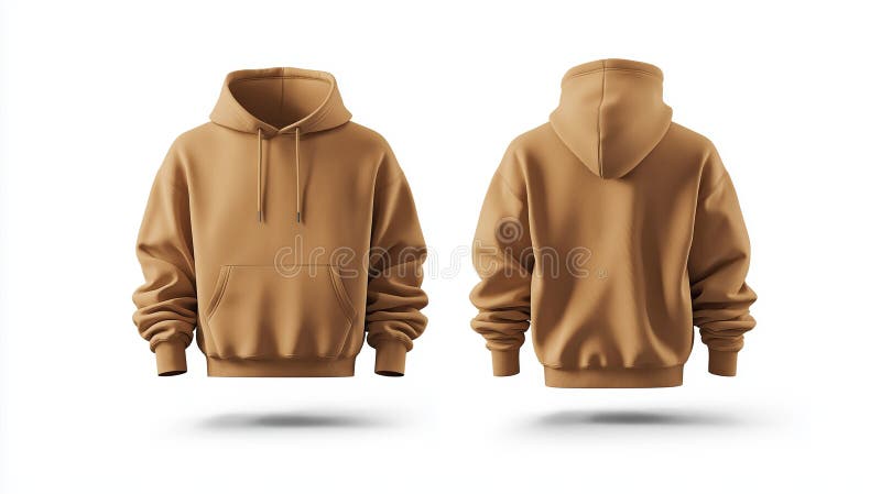 Brown Hoodie, Presented in Two Views (front and Back) Stock ...
