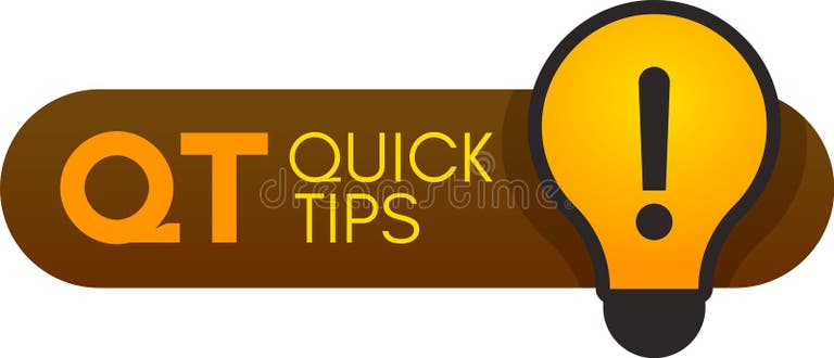 Brown Horizontal Button Featuring Quick Tips in Orange Alongside a ...