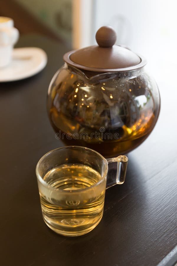 Hot tea pot on table stock image. Image of food, relax - 33345769