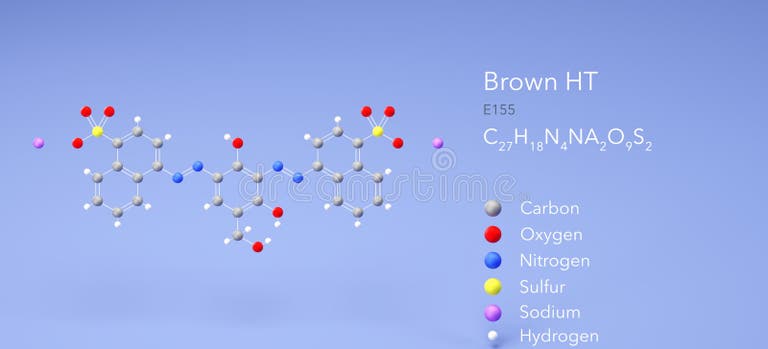 Brown Ht Molecule, Molecular Structures, Food Dye E155, 3d Model ...