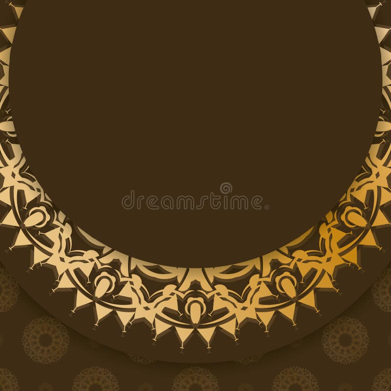 Brown Indian Gold Pattern Brochure for Your Brand. Stock Vector ...